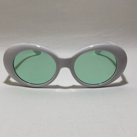 Accessories | White Frame Green Lens Clout Goggles | Poshmark